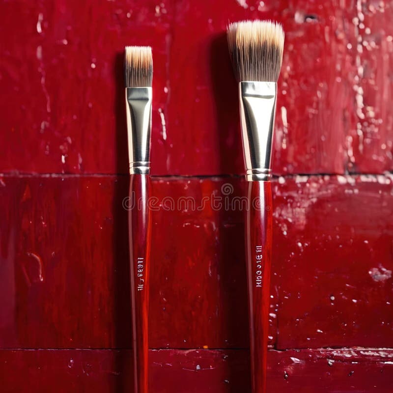 Paintbrush on Ruby Wall Color Design Concept Stock Illustration ...