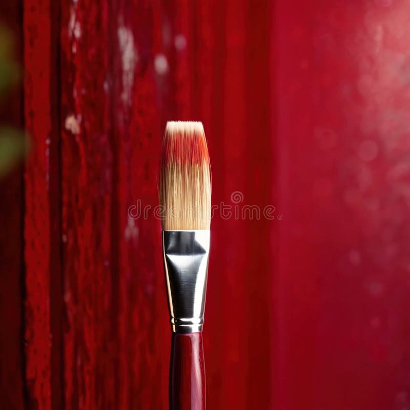 Paintbrush on Ruby Wall Color Design Concept Stock Illustration ...