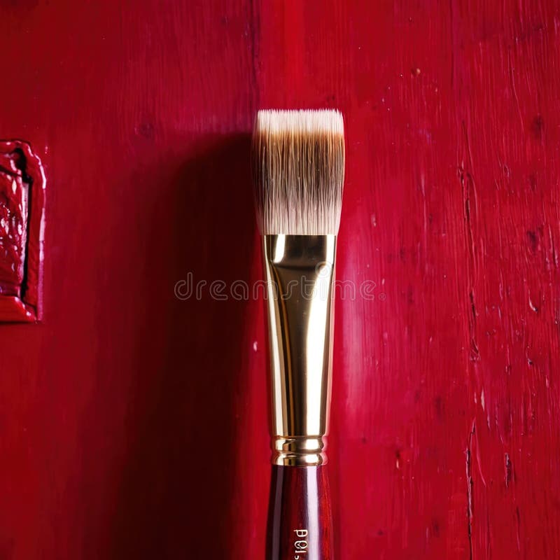 Paintbrush on Ruby Wall Color Design Concept Stock Illustration ...