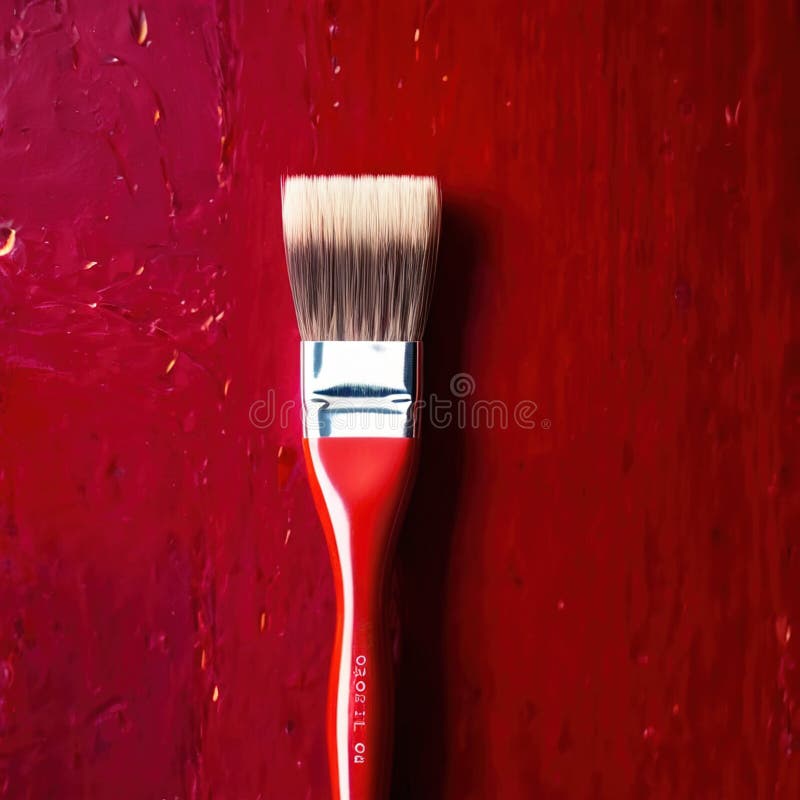 Paintbrush on Ruby Wall Color Design Concept Stock Illustration ...