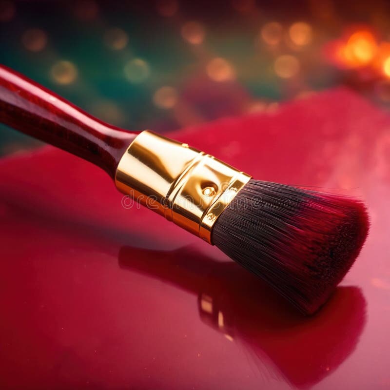 Paintbrush on Ruby Wall Color Design Concept Stock Illustration ...