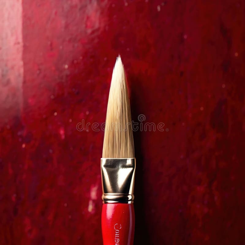 Paintbrush on Ruby Wall Color Design Concept Stock Illustration ...