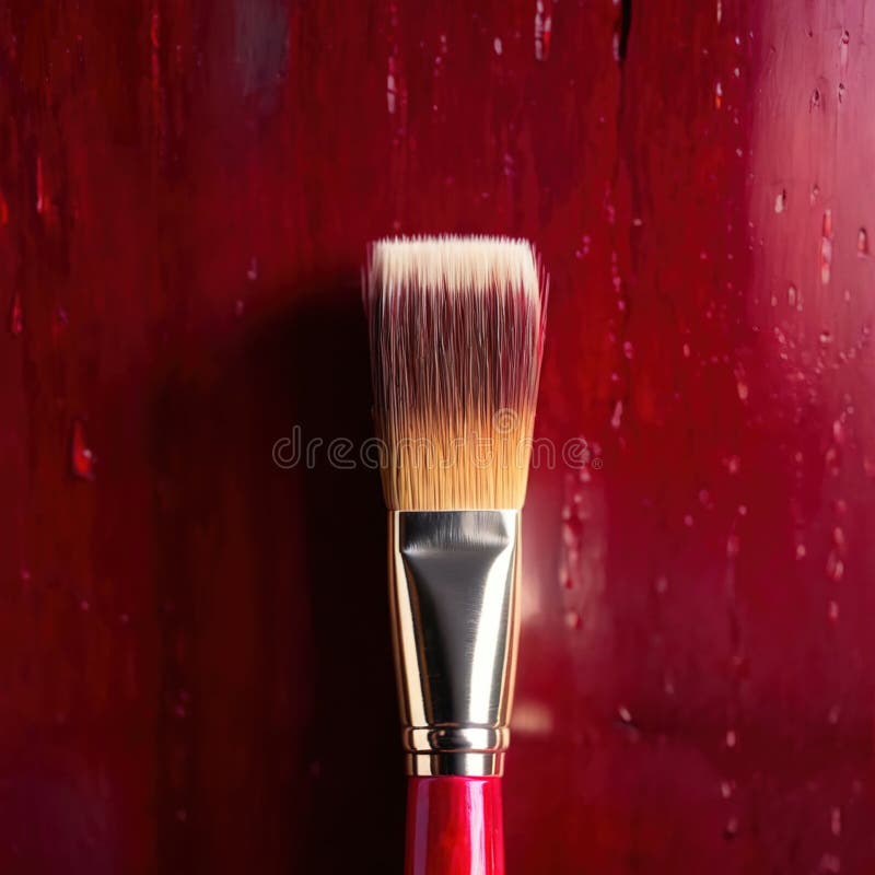 Paintbrush on Ruby Wall Color Design Concept Stock Illustration ...