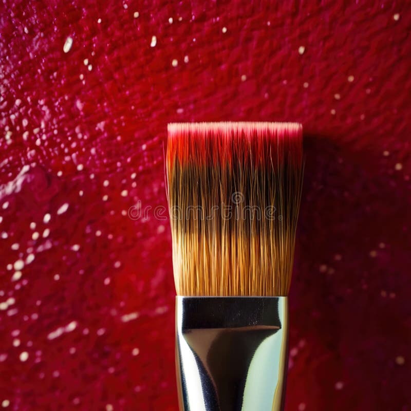 Paintbrush on Ruby Wall Color Design Concept Stock Illustration ...