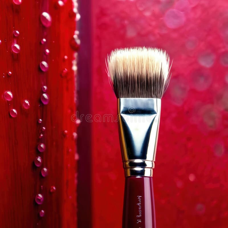 Paintbrush on Ruby Wall Color Design Concept Stock Illustration ...