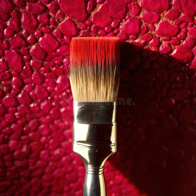 Paintbrush on Ruby Wall Color Design Concept Stock Illustration ...