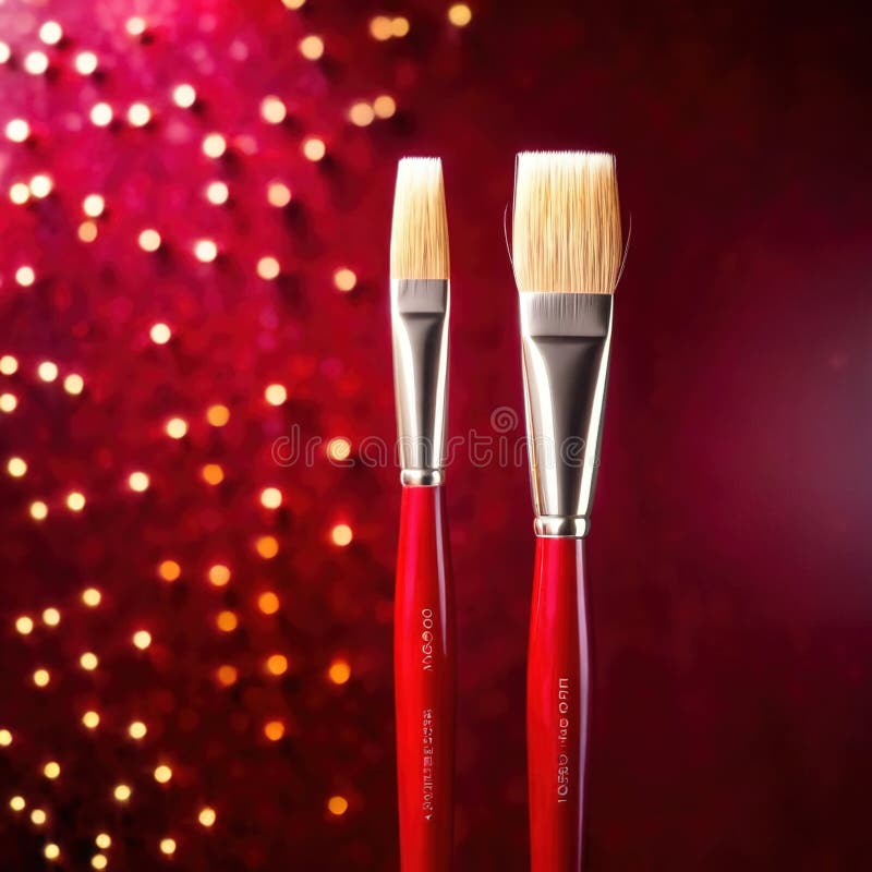 Paintbrush on Ruby Wall Color Design Concept Stock Illustration ...