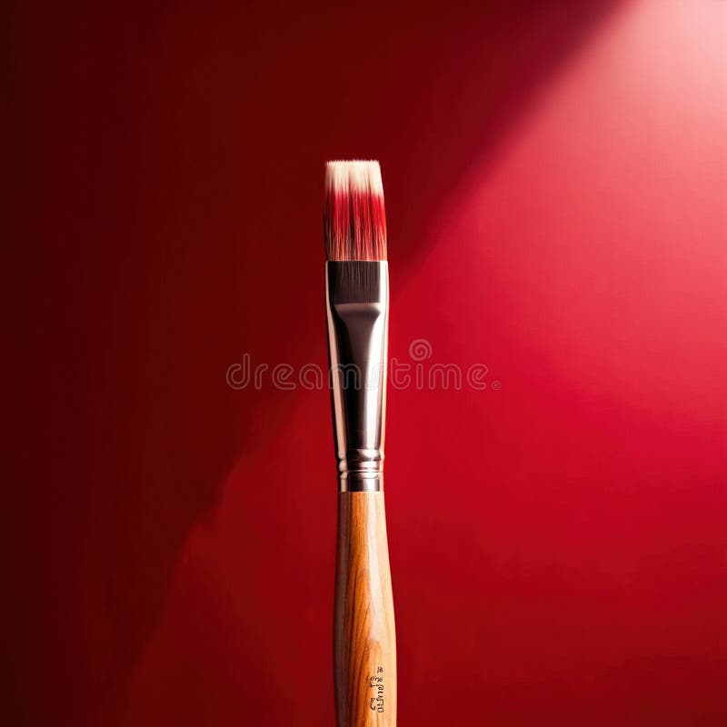 Paintbrush on Ruby Wall Color Design Concept Stock Illustration ...