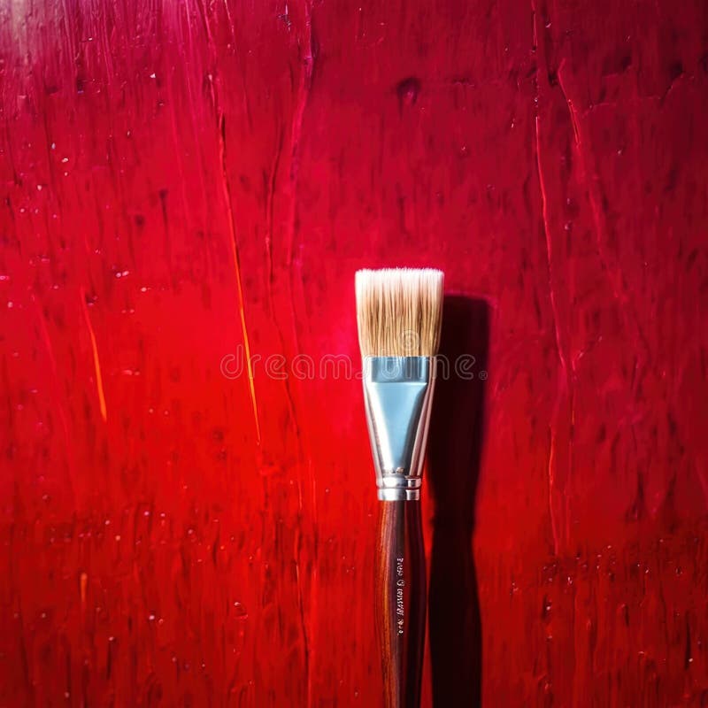 Paintbrush on Ruby Wall Color Design Concept Stock Illustration ...