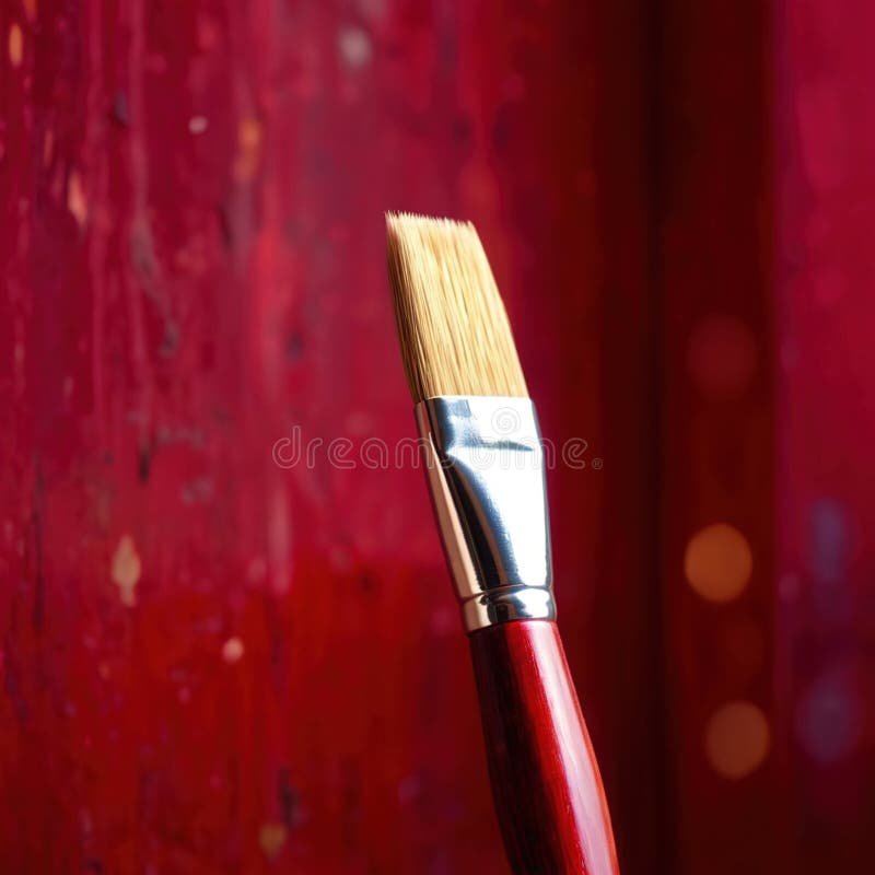 Paintbrush on Ruby Wall Color Design Concept Stock Illustration ...