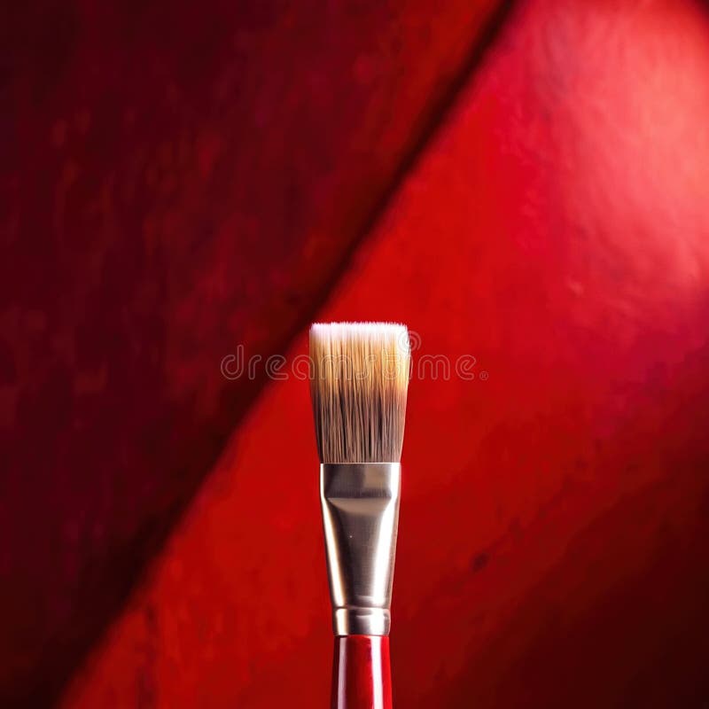 Paintbrush on Ruby Wall Color Design Concept Stock Illustration ...