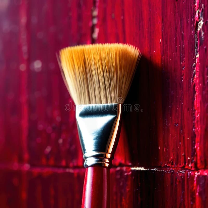 Paintbrush on Ruby Wall Color Design Concept Stock Illustration ...