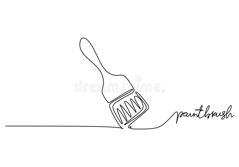 Paintbrush One Line Drawing Stock Illustrations – 705 Paintbrush One ...