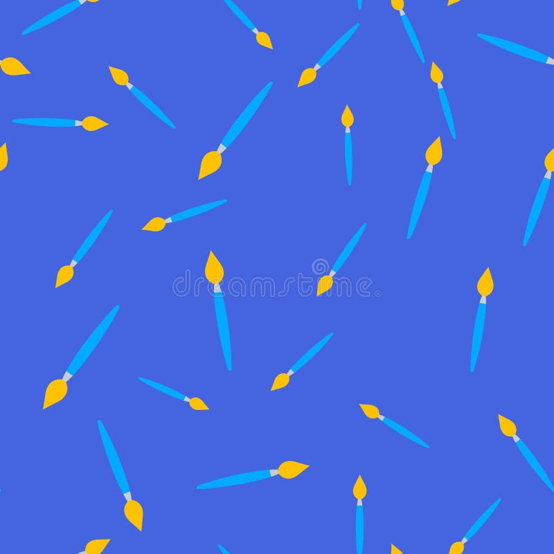 Paintbrush Seamless Pattern. Back To School Concept. Background with ...