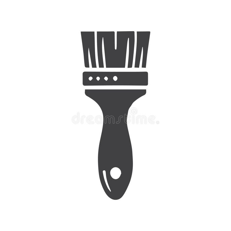 Paintbrush Simple Minimalist Illustration Design Vector Icon. Stock ...