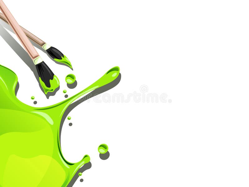 Paintbrush with Splash Color Stock Illustration - Illustration of ...