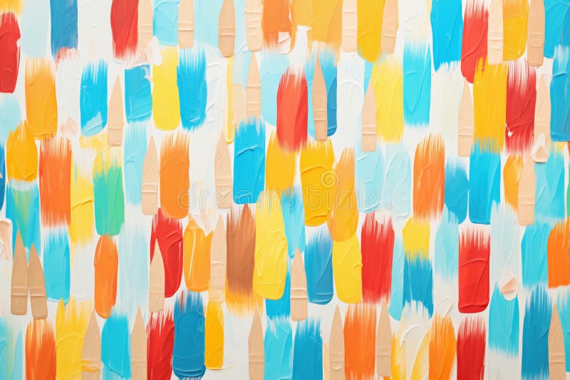 Paintbrush Strokes Creating Textured Patterns on White Paper Stock ...