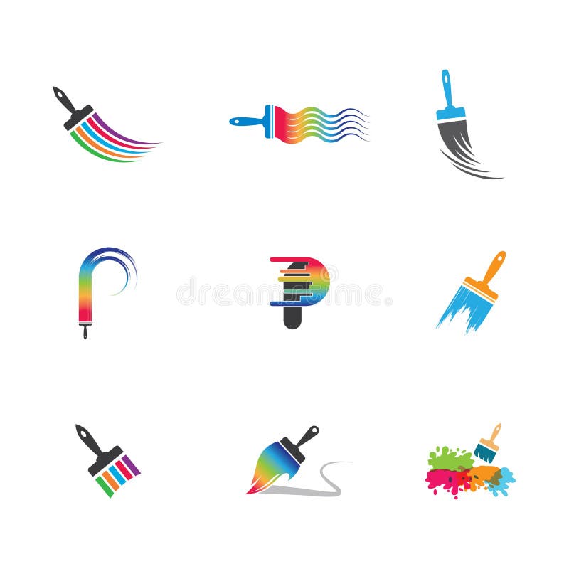 Paintbrush vector icon stock vector. Illustration of color - 174902273