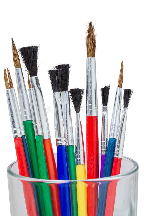 Paintbrushes in a glass stock photo. Image of paintbrush - 26376272