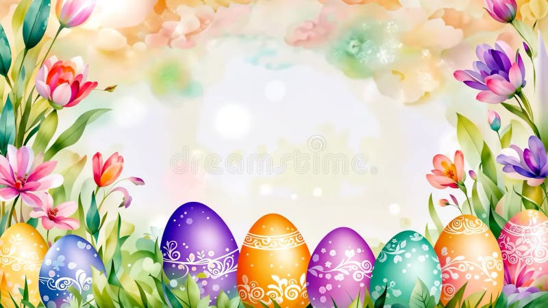 Painted Animated Static Easter Video Background with Easter Eggs ...