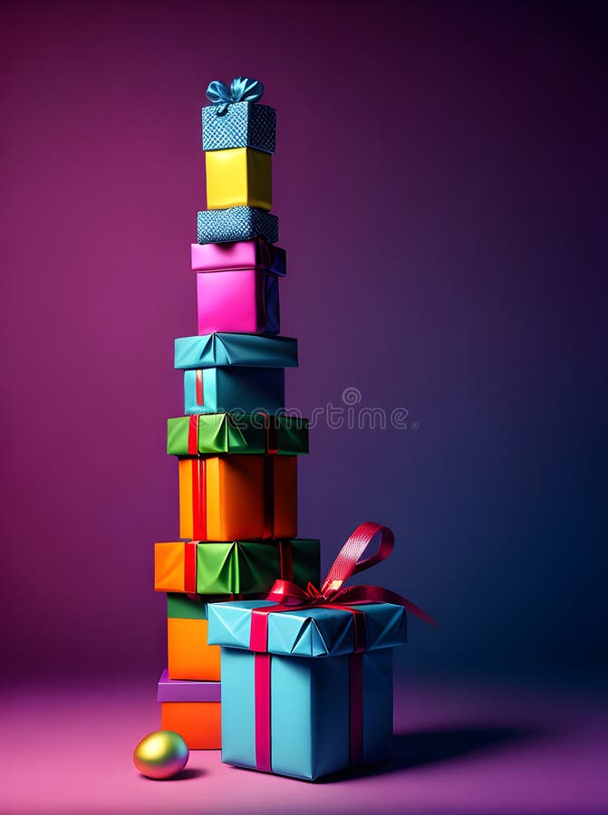 Painted Background Flat Colorful Gifts Kodachrome. Stock Illustration ...