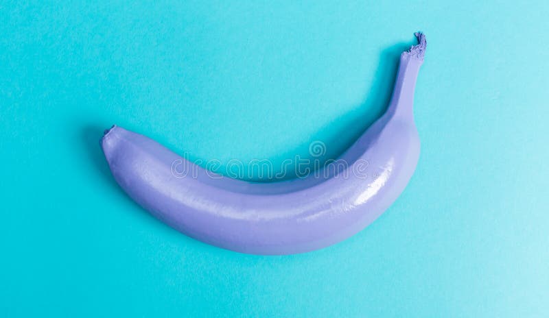 Painted Banana on a Blue Background Stock Image - Image of food ...