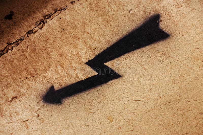 Painted Black Lightning on Rusty Background. Stock Image - Image of ...