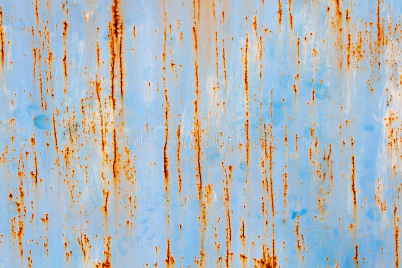 The Painted Blue Metal Surface with Rust. Stock Photo - Image of ...
