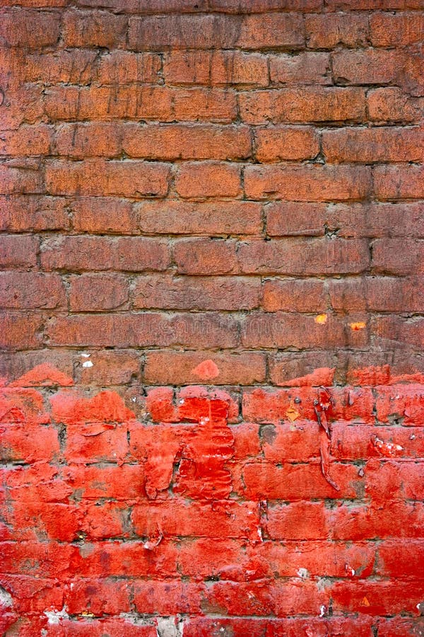 Painted Red Brick Wall