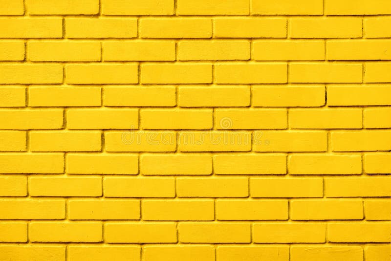 Painted Bricks Design Yellow Color Wall Background Blocks. Natural ...