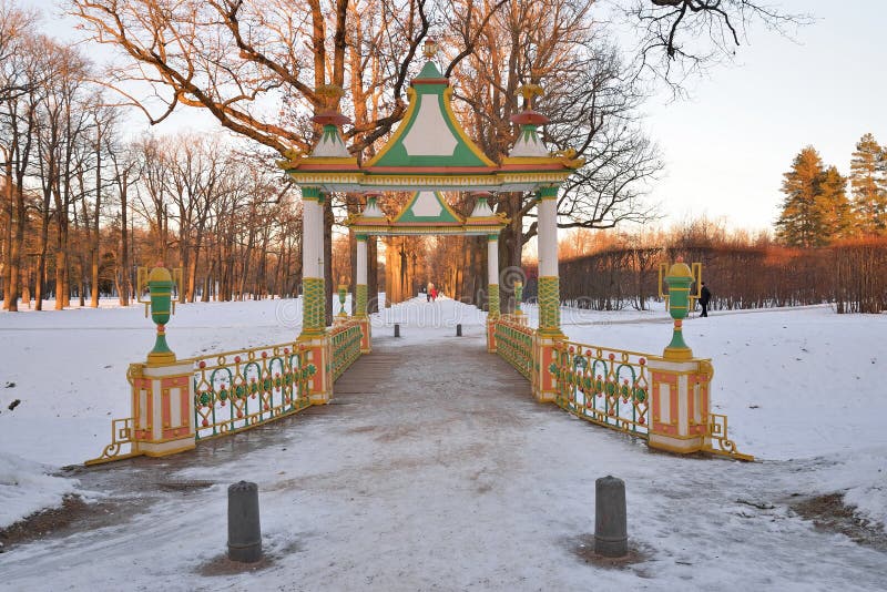 Painted the Bridge with Turrets through the Bypass Channel in Th Stock ...