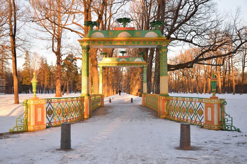 Painted the Bridge with Turrets through the Bypass Channel in Th Stock ...