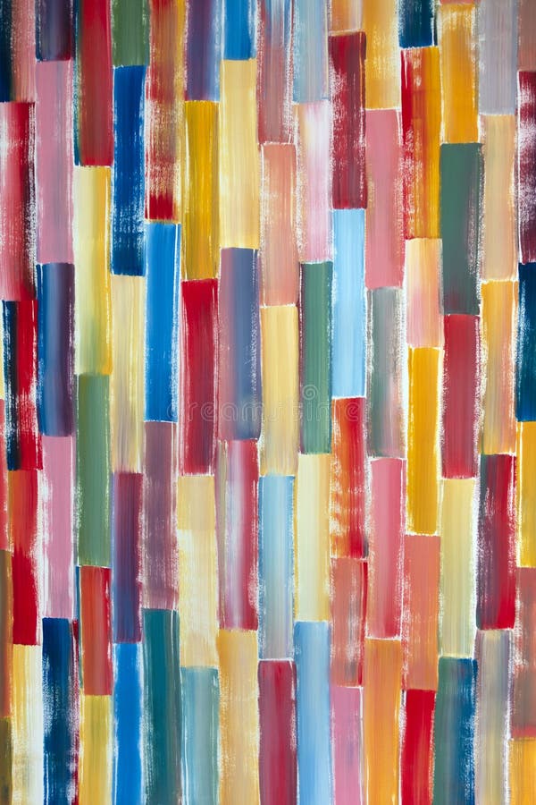 A Painted Brush Wall with Multi Colour in Vertical Stock Photo - Image ...