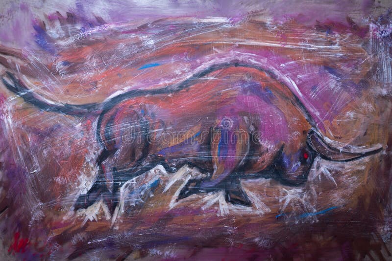 Painted Bull in Different Colors in 2021 Stock Image - Image of orange ...