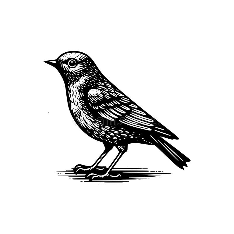 Painted Bunting Side View Vector Icon Vintage Retro Logo Illustration ...