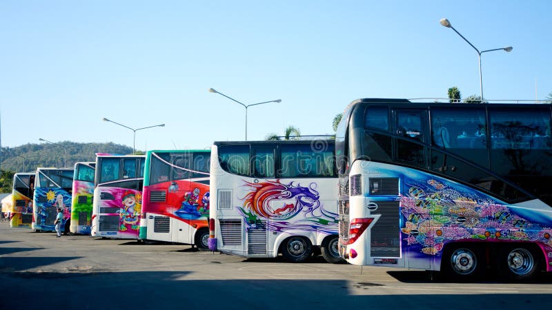 Painted buses in Rome editorial stock photo. Image of pedestrian - 33971233