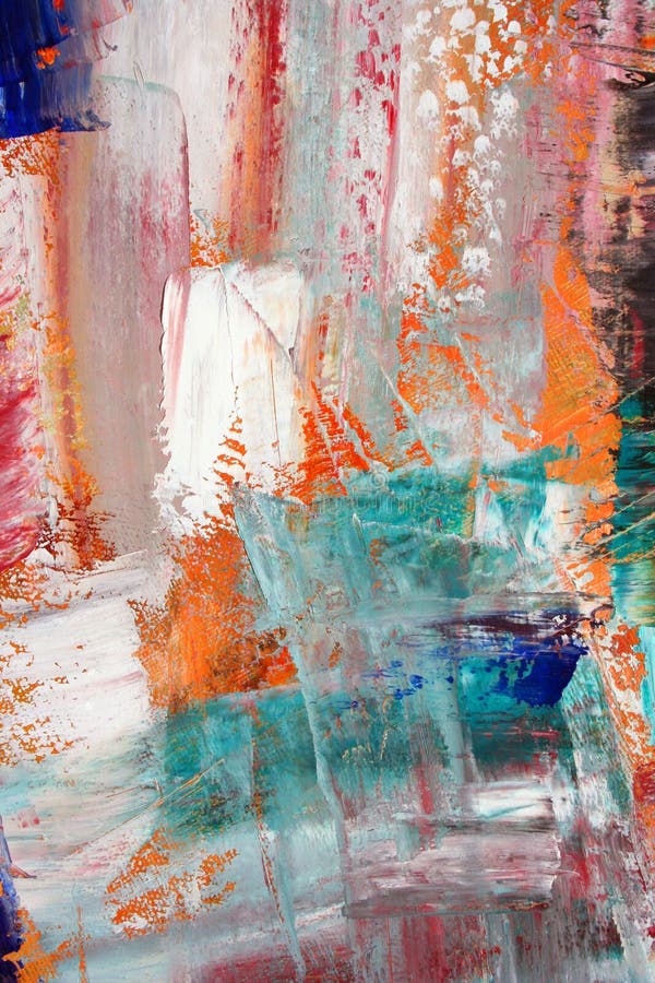 Close Up of Abstract Art with Water and Postal Colors. All Hand Painted ...
