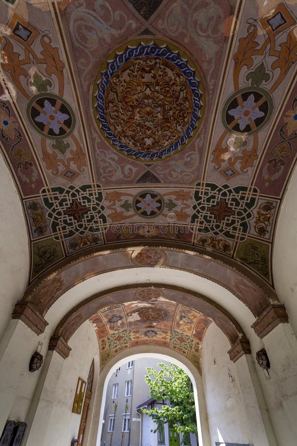 Painted Ceiling in an Old House in Eger, Hungary Stock Image - Image of ...