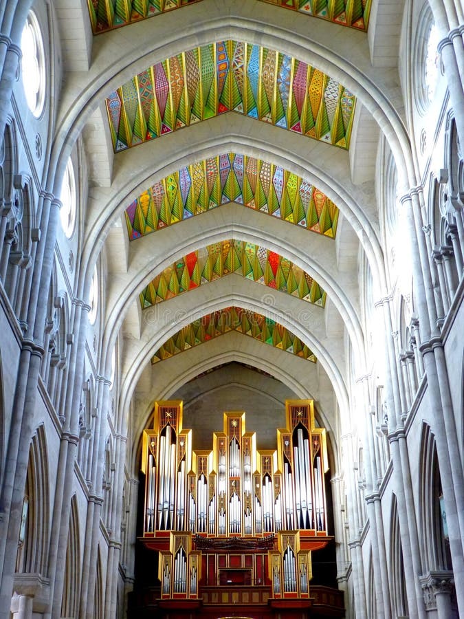 Luxurious Details of the Interior of the Famous Almudena Cathedral, the ...