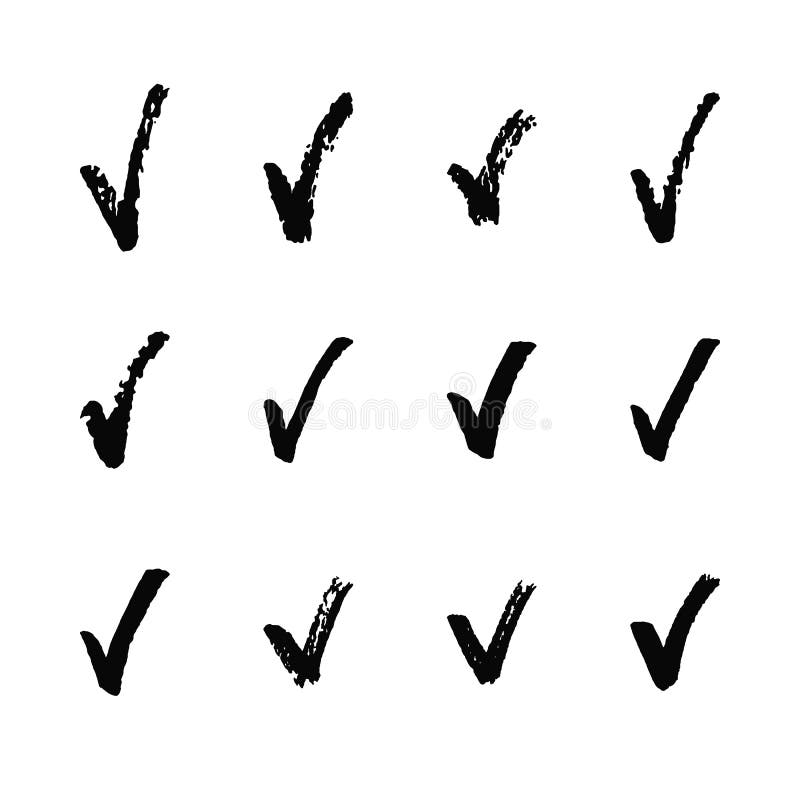 Painted Check Mark Isolated on White Background. Stock Illustration ...