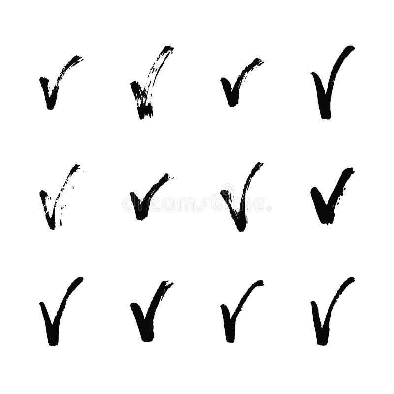 Painted Check Mark Isolated on White Background. Stock Illustration ...