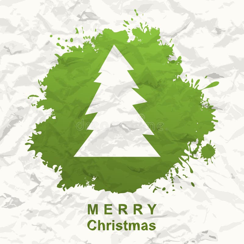 Painted Christmas Tree. Crumpled Paper Stock Vector - Illustration of ...