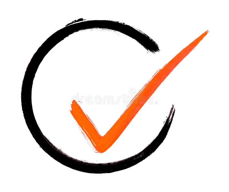 Painted Circle with Red Tick Stock Illustration - Illustration of ...