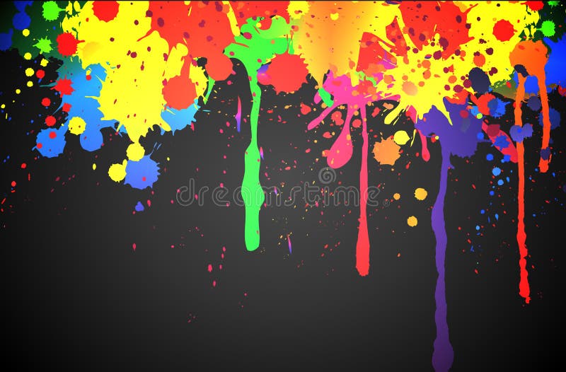 Painted Circular Spot Paint Splash Effect Multiple Colors. Stock Vector ...