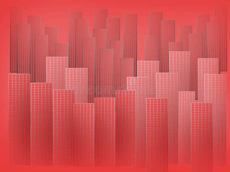 New Buildings on a Red Background. Stock Illustration - Illustration of ...