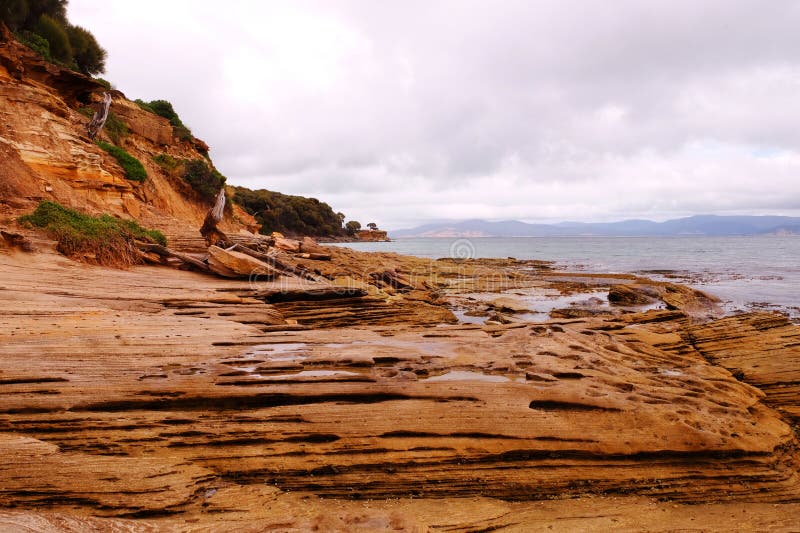 Painted Cliff Tasmania Australia Stock Image - Image of painted ...