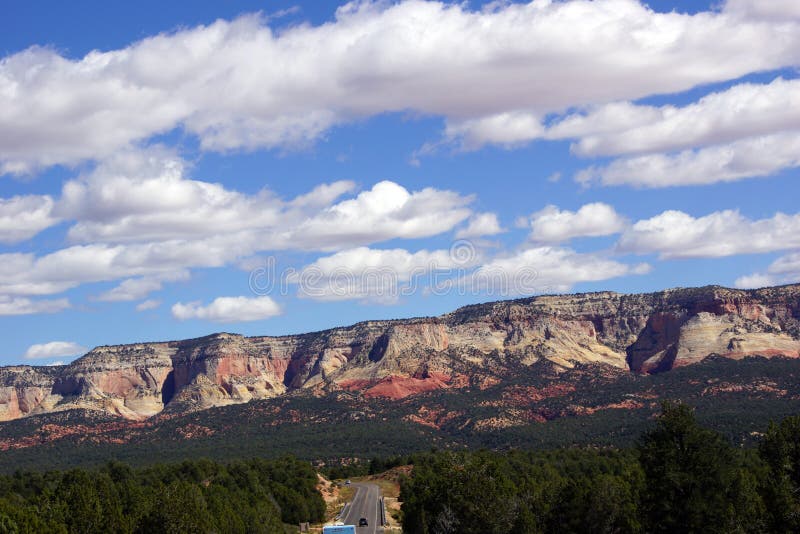 Painted Cliffs and Mesa Bluffs Stock Photo - Image of mountain, autumn ...