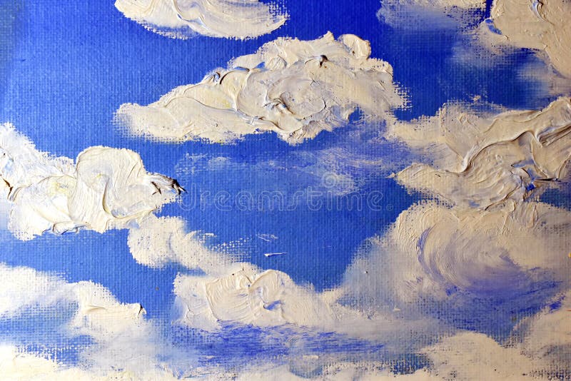 Painted Clouds. Oil Painting Stock Photo - Image of europe, color ...