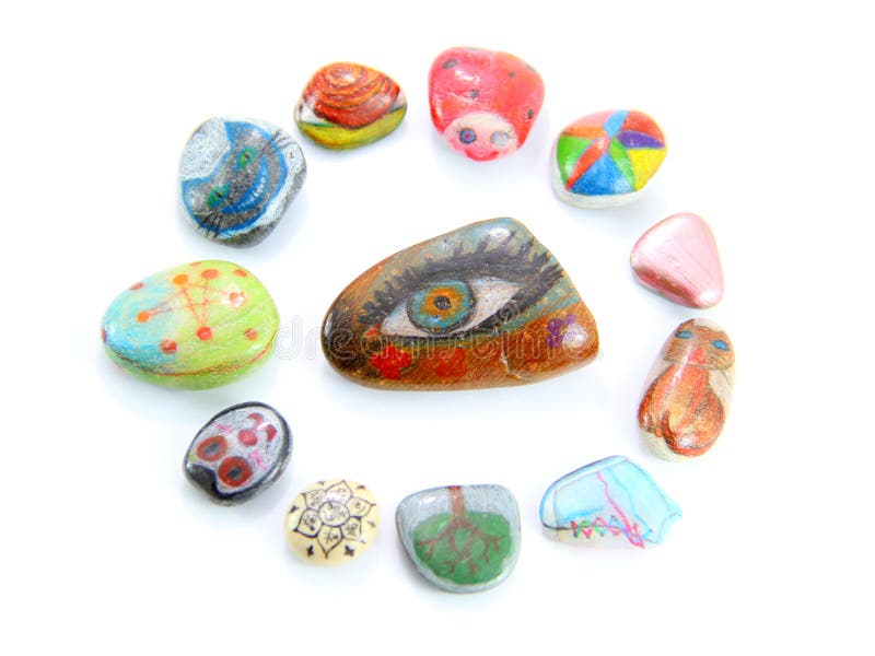 Painted cobblestone stock image. Image of circle, textured - 46999675