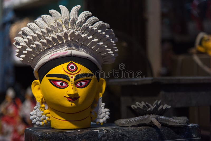 Maa Durga Close-up Face Image Stock Photo - Image of closeup, cultural ...